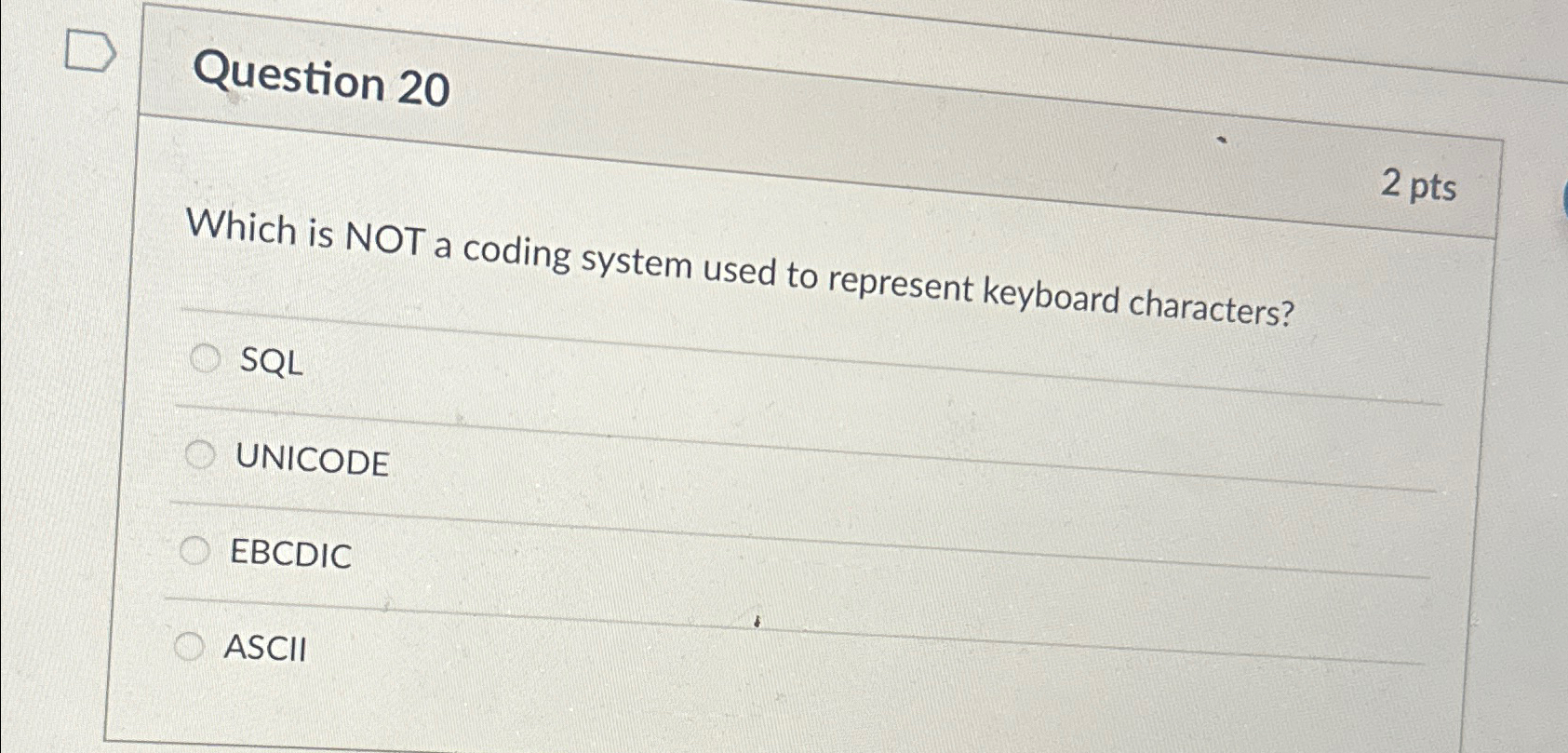 Solved Question 202 ﻿ptsWhich is NOT a coding system used to | Chegg.com