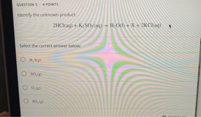 Solved QUESTION 5.4 POINTS Identify the unknown product: | Chegg.com