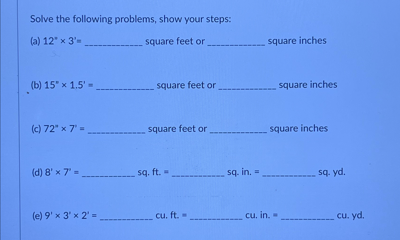 Solved Solve the following problems, show your | Chegg.com