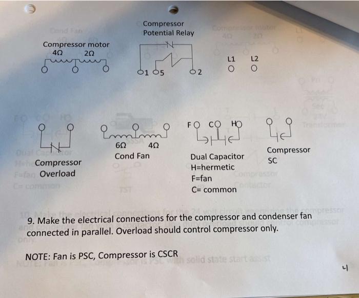 Solved 9. Make the electrical connections for the compressor | Chegg.com