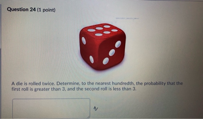 Solved Question 24 (1 point) A die is rolled twice. | Chegg.com