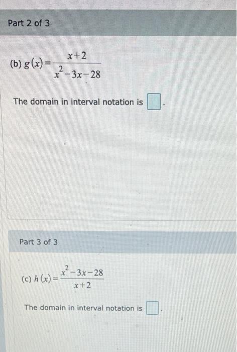 Solved Write the domain in interval notation. (a) f(x)=x² – | Chegg.com