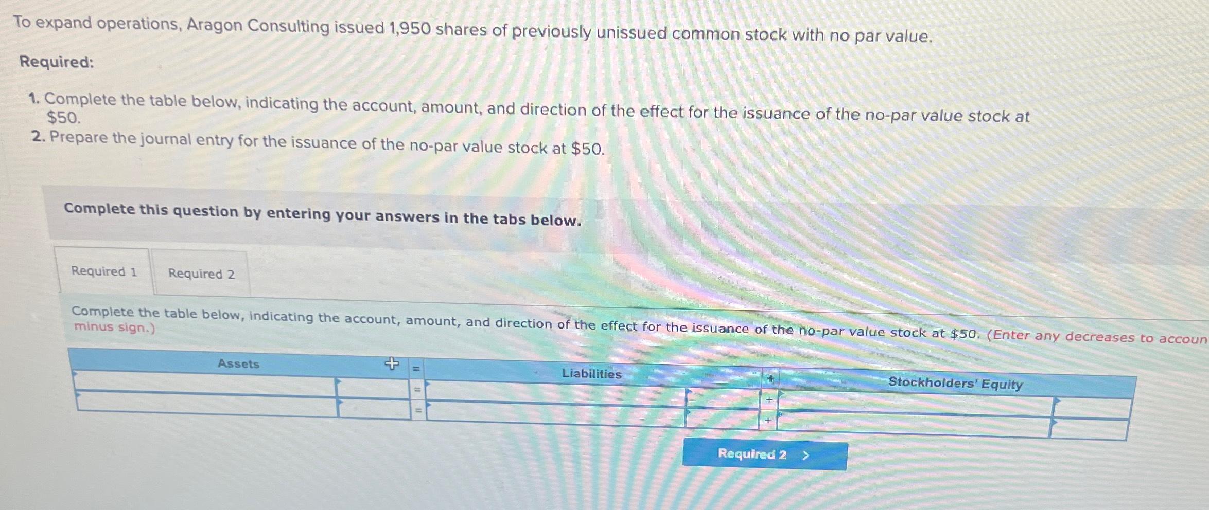 Solved To expand operations, Aragon Consulting issued 1,950 | Chegg.com