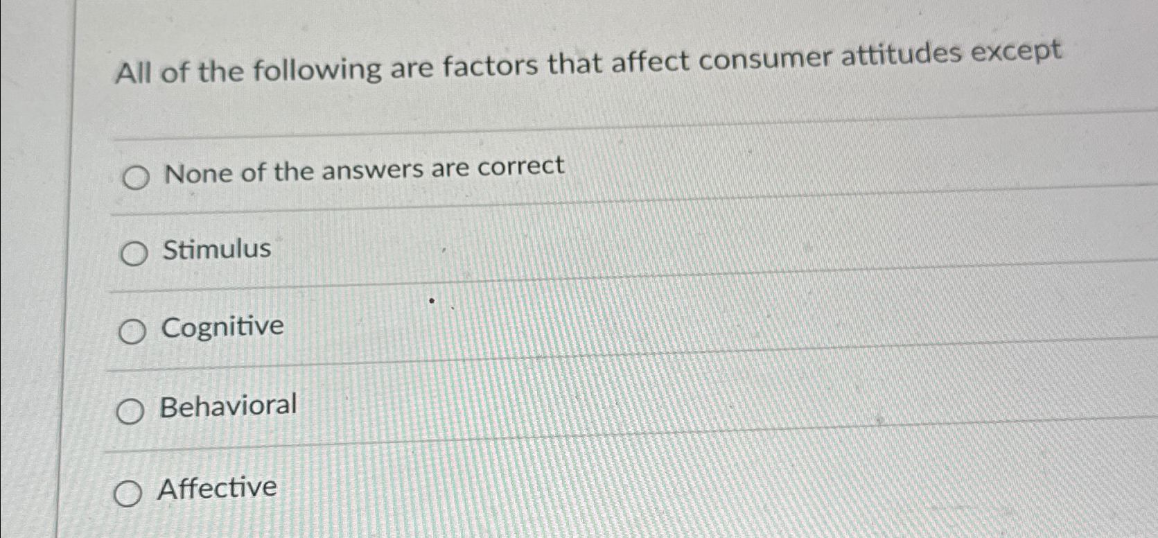 Solved All of the following are factors that affect consumer | Chegg.com