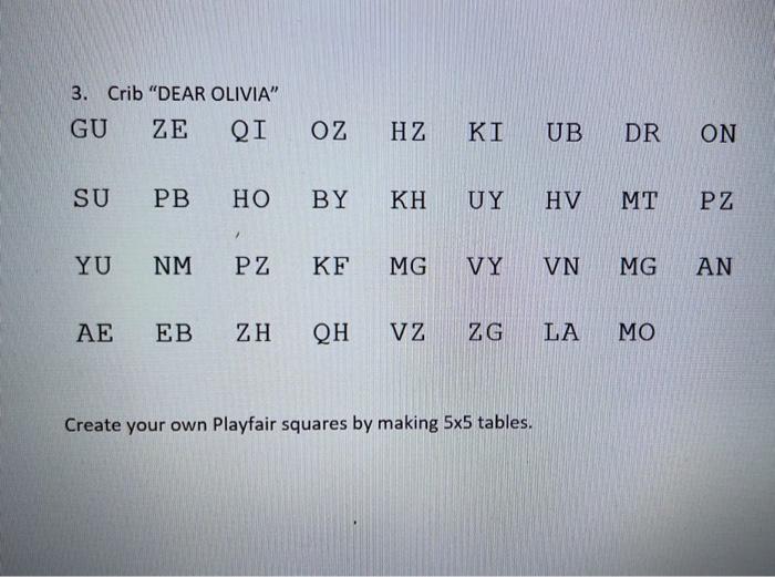 Solved ∣∣ Playfair square B I O V U D K P W R F | Chegg.com