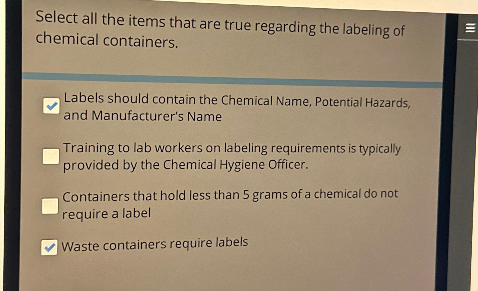 Solved Select all the items that are true regarding the | Chegg.com