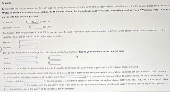 Solved Noguchi Company manufactures cooling systems. Noguchi | Chegg.com