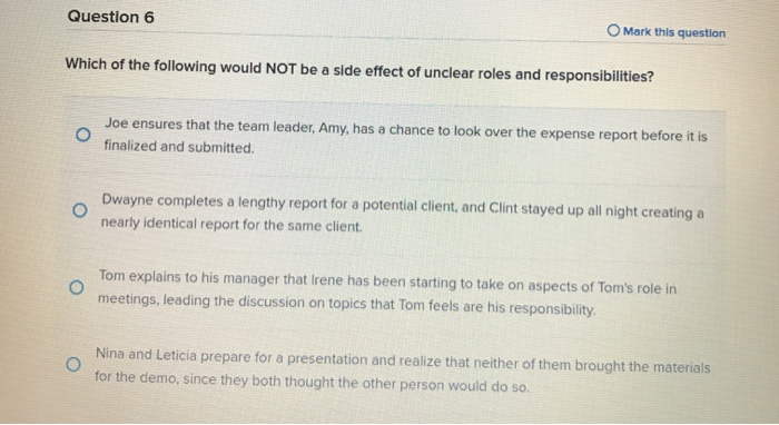 Solved Question 6 Mark this question Which of the following | Chegg.com