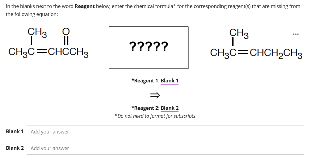 Solved In the blanks next to the word Reagent below, enter | Chegg.com