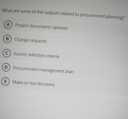Solved What are some of the outputs related to procurement | Chegg.com