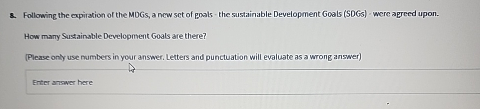 Solved Following the expiration of the MDGs, ﻿a new set of | Chegg.com