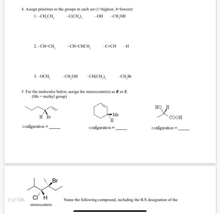Solved 4. Assign priorities to the groups in each set ( 1 | Chegg.com