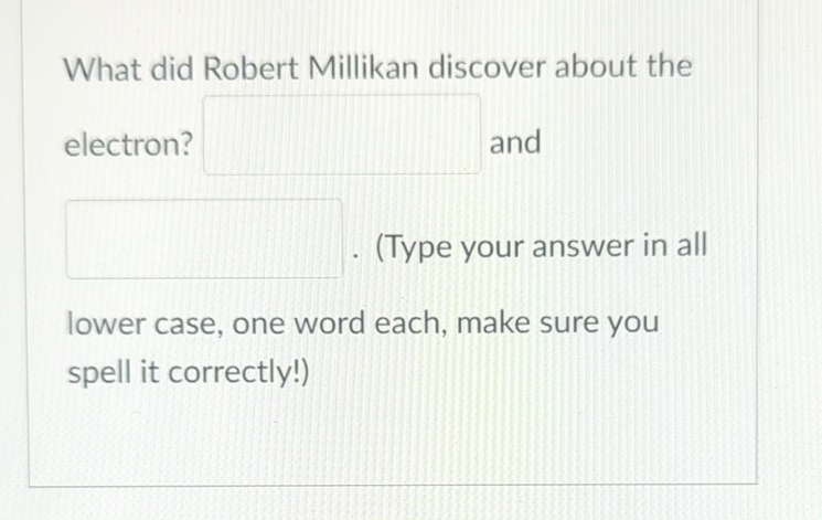 Solved What did Robert Millikan discover about the electron? | Chegg.com