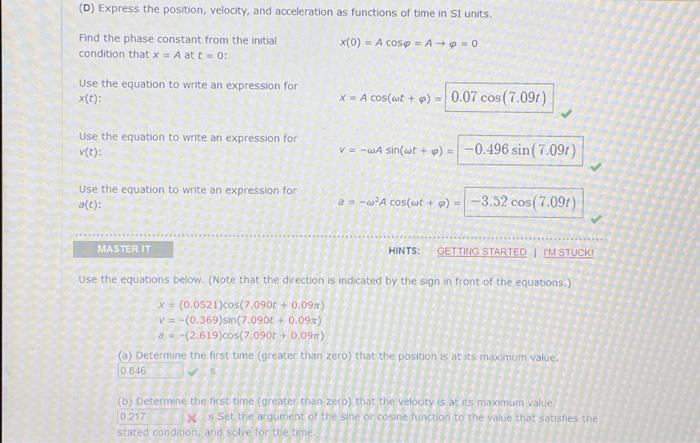 Solved Example 12.1 A Block-Spring System x=0 A 185-9 block | Chegg.com