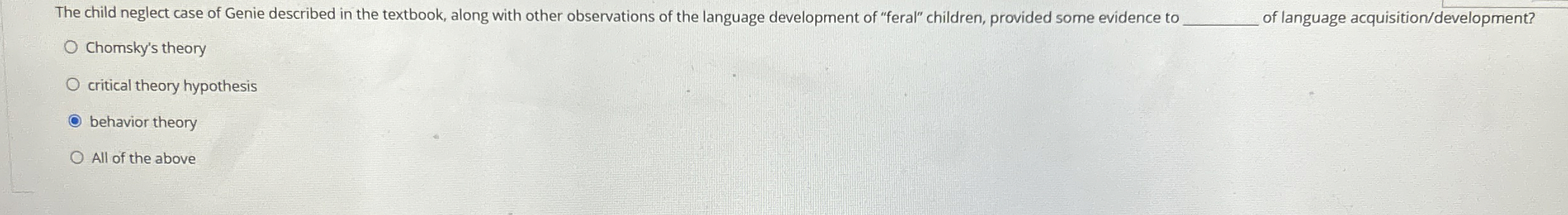 Solved The child neglect case of Genie described in the | Chegg.com