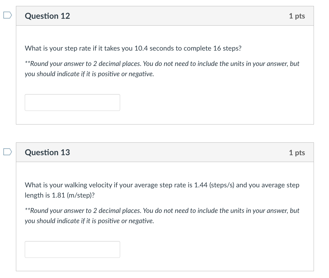 Solved Question 12What is your step rate if it takes you | Chegg.com