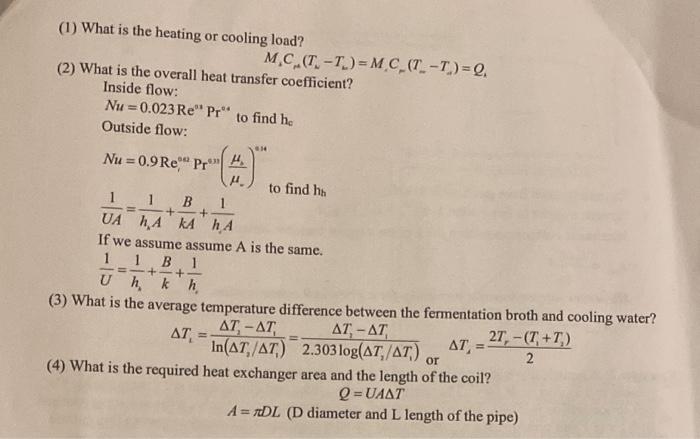 Solved Example 1: A stainless steel helical cooling coil | Chegg.com