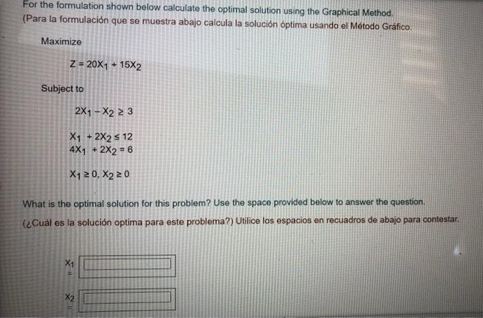 Solved For the formulation shown below calculate the optimal | Chegg.com