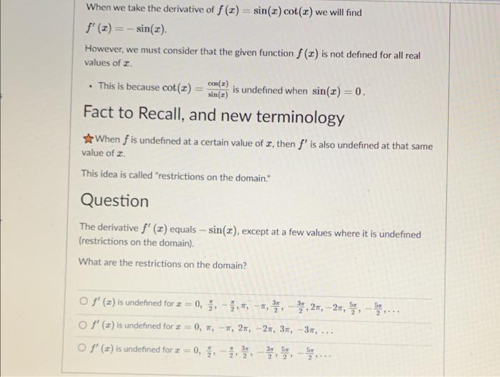 Solved Question 4 1 pts Consider the differentiation problem | Chegg.com
