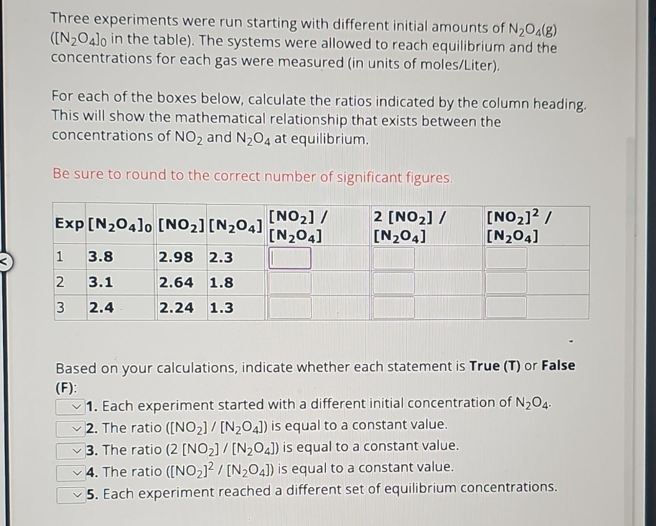 Solved Three experiments were run starting with different | Chegg.com