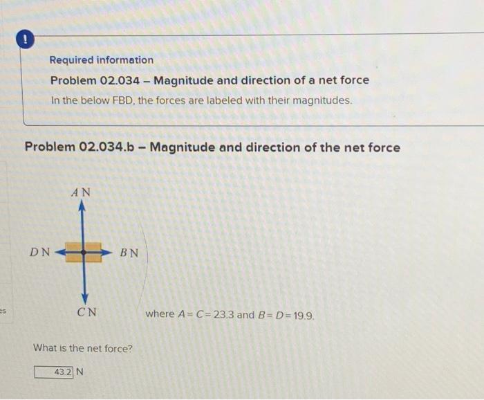 Solved es ! Required information Problem 02.034 - Magnitude | Chegg.com