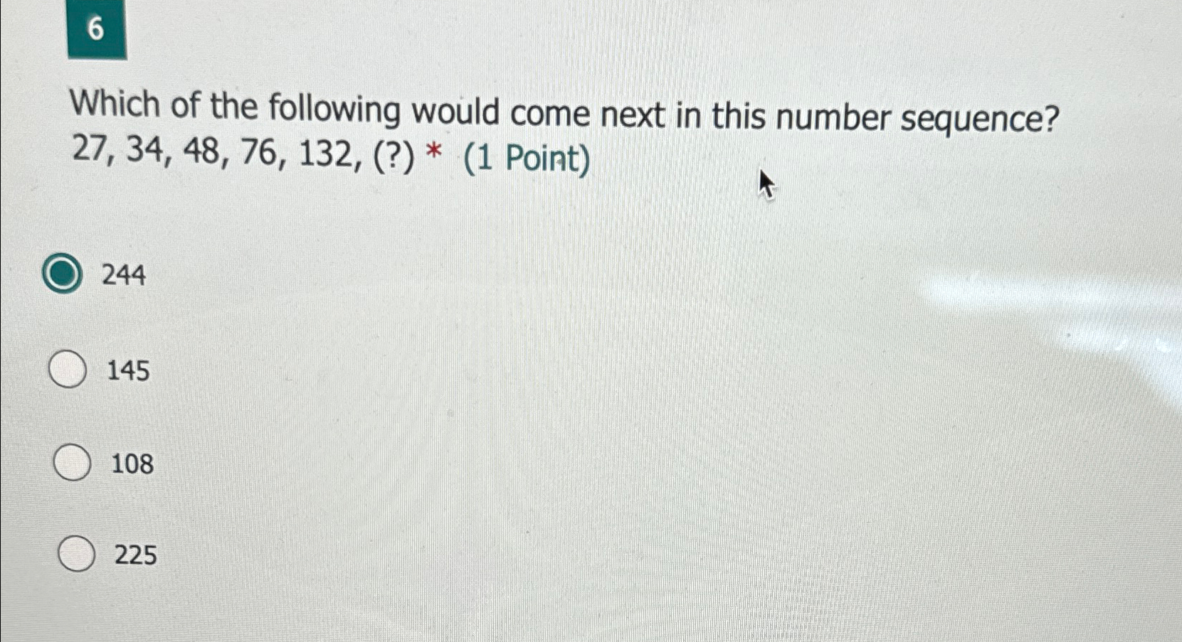Solved 6Which of the following would come next in this | Chegg.com