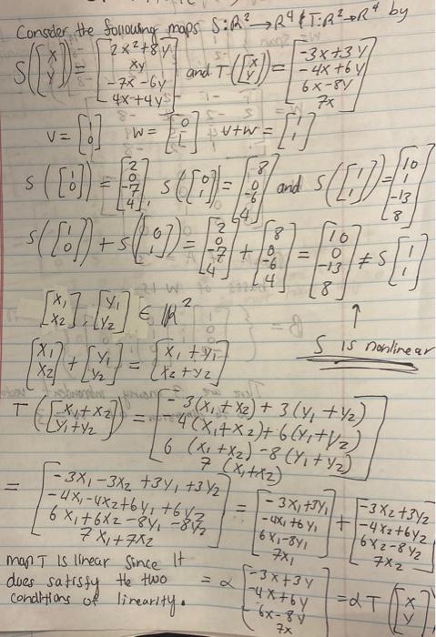 Solved Consider the following maps S:R2→R4 and T:R2→R4 | Chegg.com