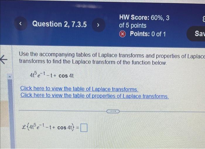 Solved Use the accompanying tables of Laplace transforms and | Chegg.com