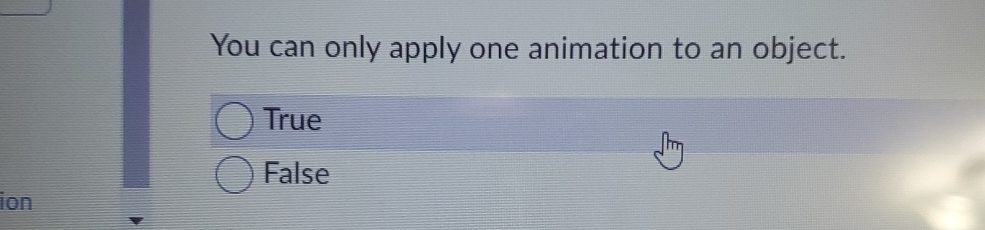 Solved You can only apply one animation to an object. | Chegg.com