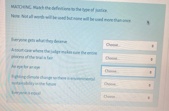 Solved MATCHING. Match the definitions to the type of | Chegg.com