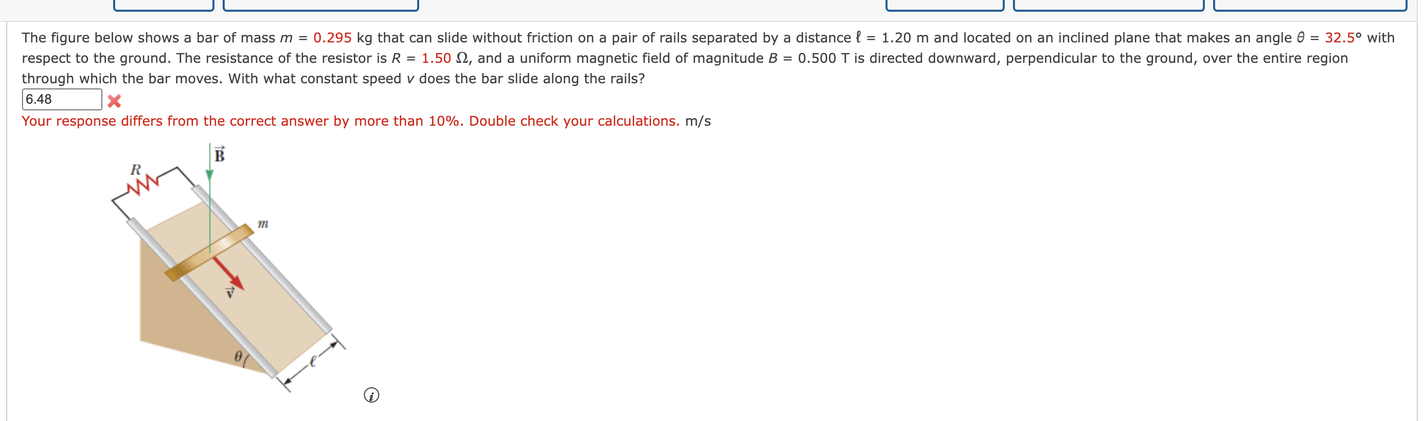 Solved through which the bar moves. With what constant speed | Chegg.com