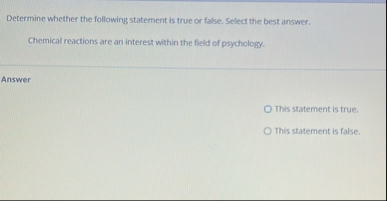 Solved Determine whether the following statement is true or | Chegg.com