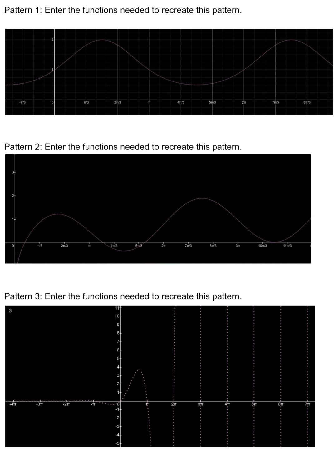 Solved Pattern 1: Enter the functions needed to recreate | Chegg.com