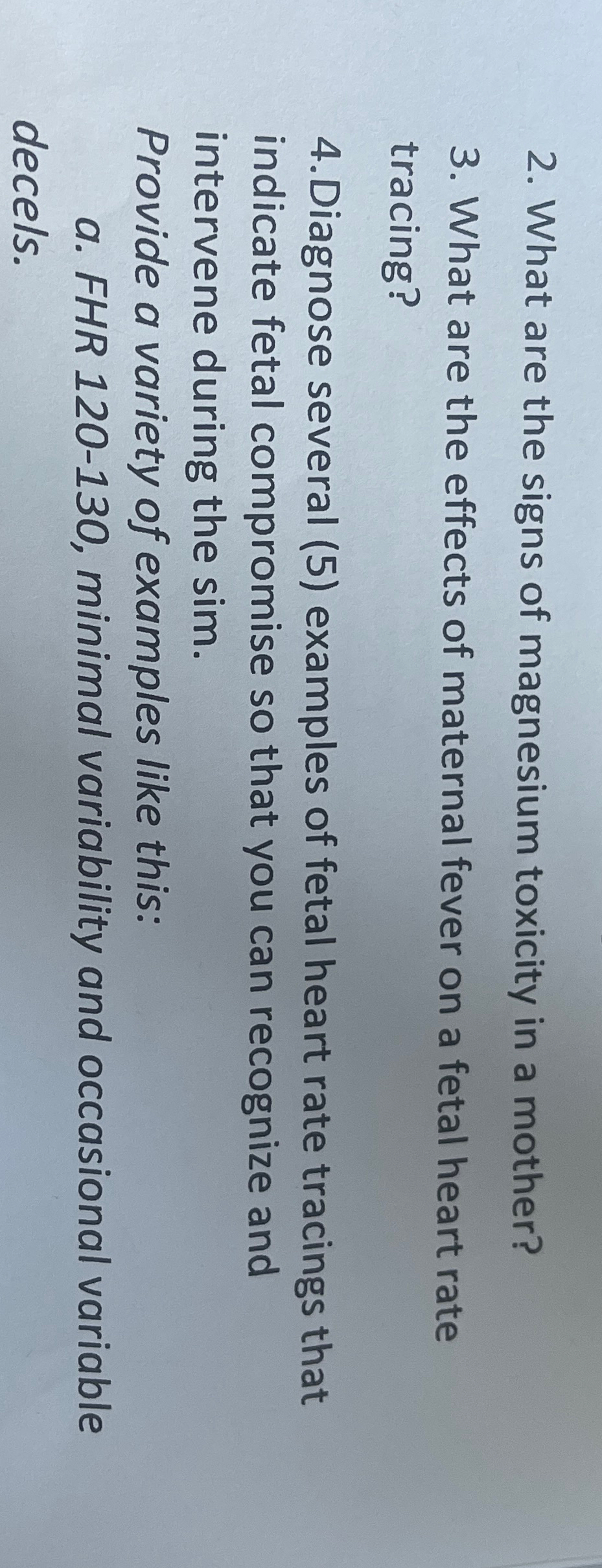 Solved What are the signs of magnesium toxicity in a | Chegg.com