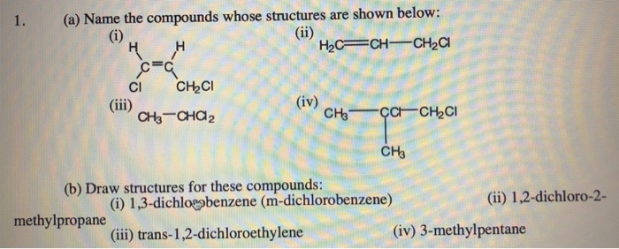 Solved (a) Name the compounds whose structures are shown | Chegg.com