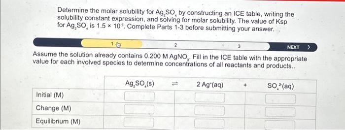 Solved Determine the molar solubility for Ag,SO by | Chegg.com