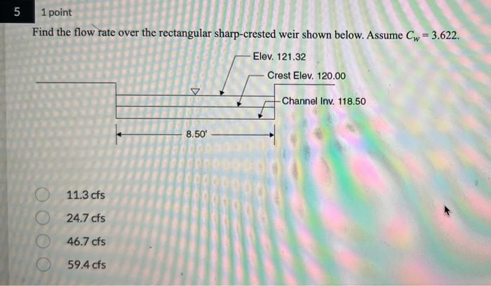 Solved Find the flow rate over the rectangular sharp-crested | Chegg.com