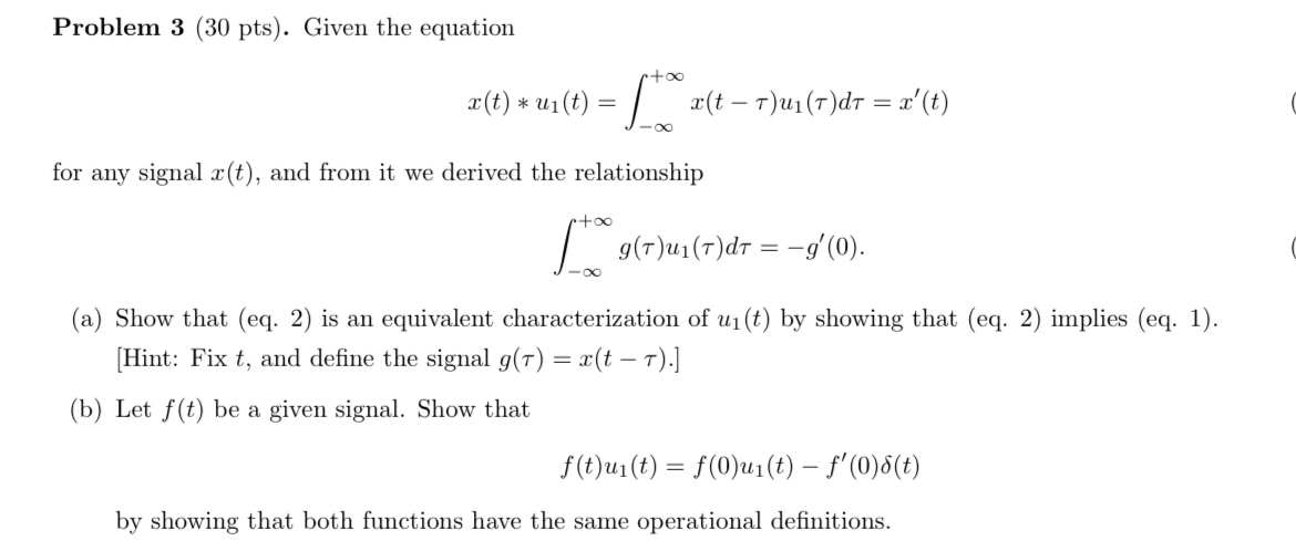 Solved Problem 3 (30 ﻿pts). ﻿Given the | Chegg.com