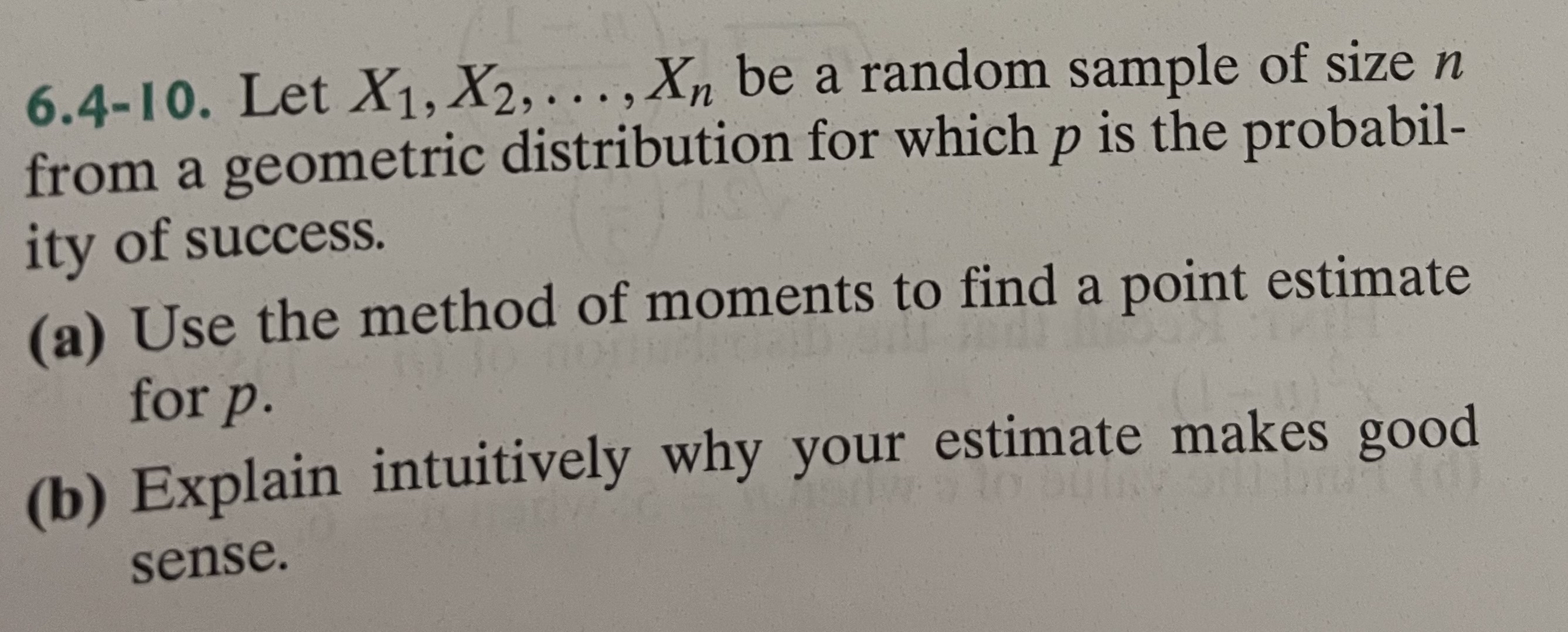 Solved 6.4-10. ﻿Let x1,x2,dots,xn ﻿be a random sample of | Chegg.com
