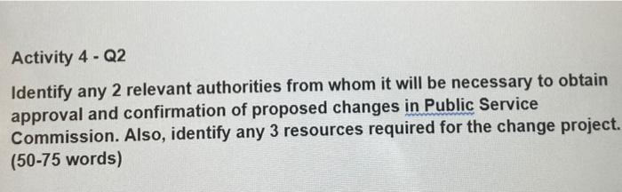 Solved Activity 4 - Q2 Identify any 2 relevant authorities | Chegg.com