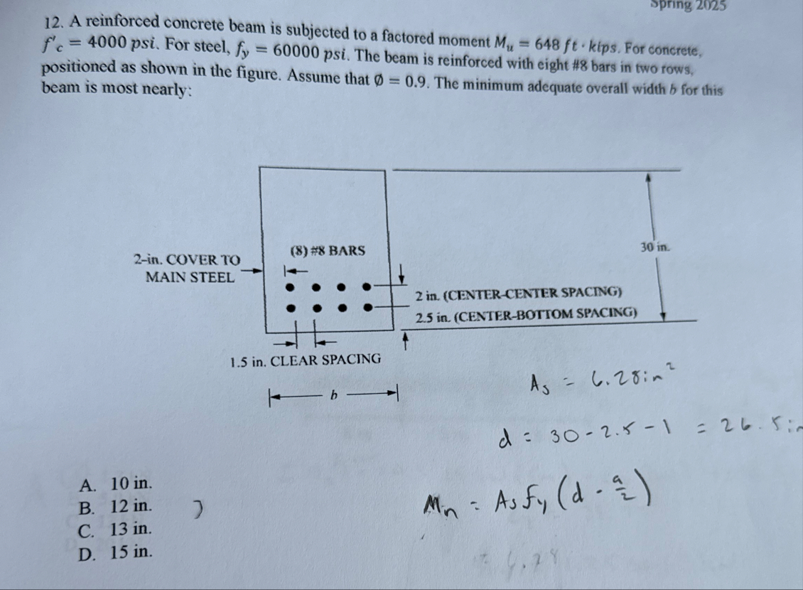 A reinforced concrete beam is subjected to a factored | Chegg.com