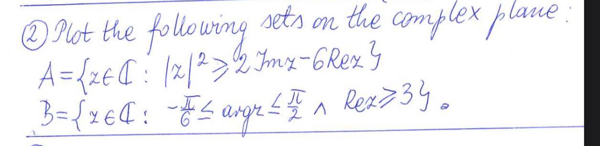 Solved Plot the following sets on the complex plane ( | Chegg.com