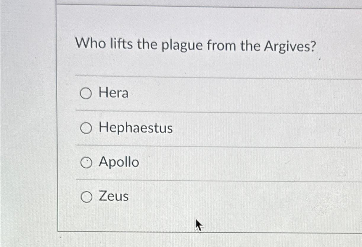 Solved Who lifts the plague from the | Chegg.com