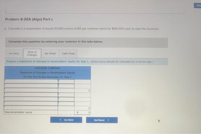 Solved Required information Problem 8-20A (Algo) Effect of | Chegg.com