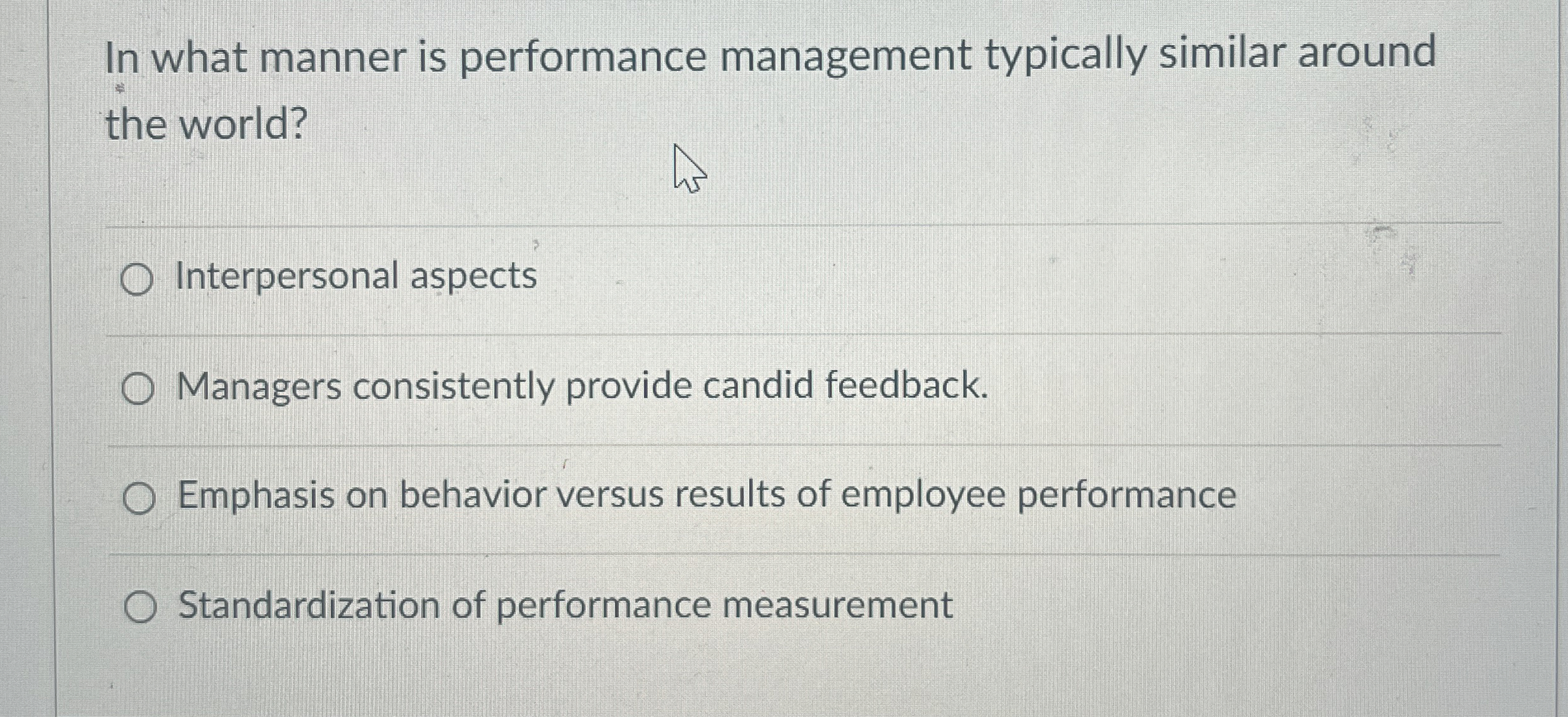 Solved In what manner is performance management typically | Chegg.com