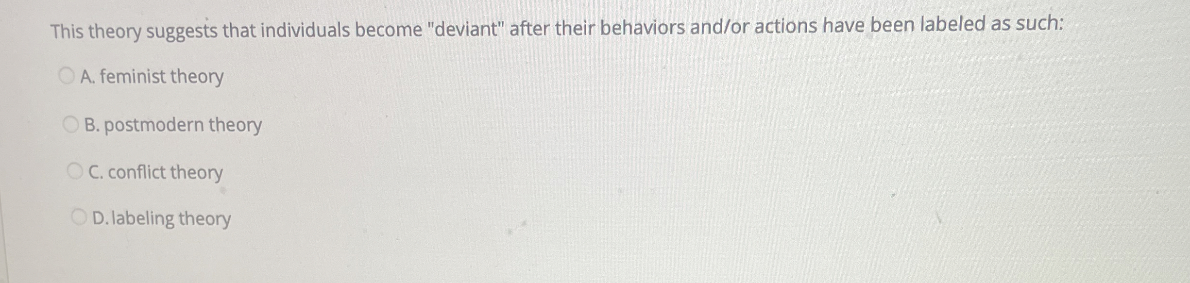 Solved This theory suggests that individuals become | Chegg.com