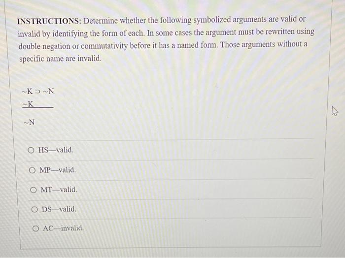 Solved INSTRUCTIONS: Determine whether the following | Chegg.com