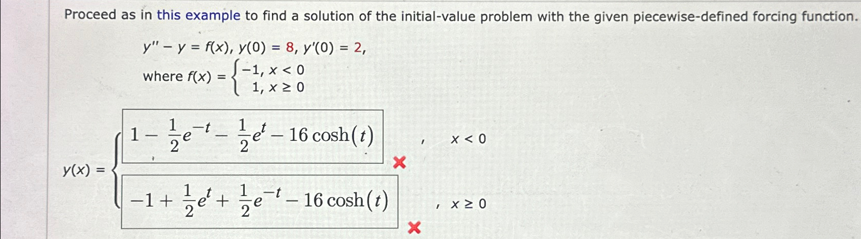 Solved 20(E) ﻿Proceed as in this example to find a solution | Chegg.com