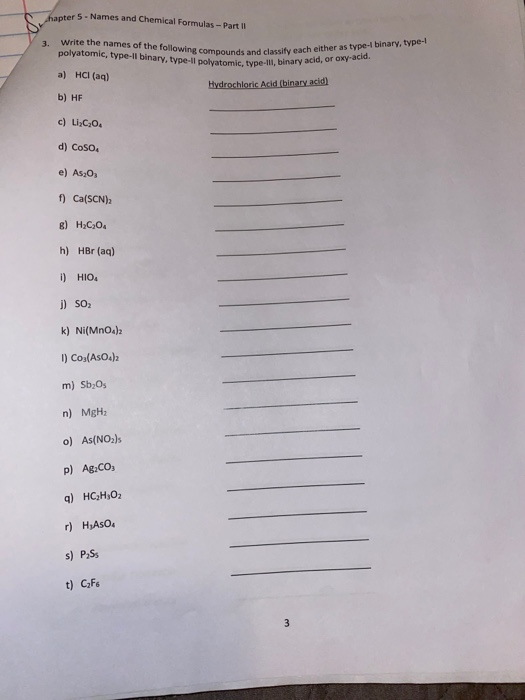 Solved write the names of the following compounds and | Chegg.com