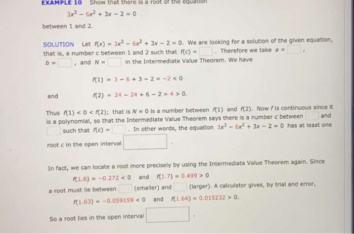 Solved EXAMPLE 10 Show that there is a root of the equation | Chegg.com